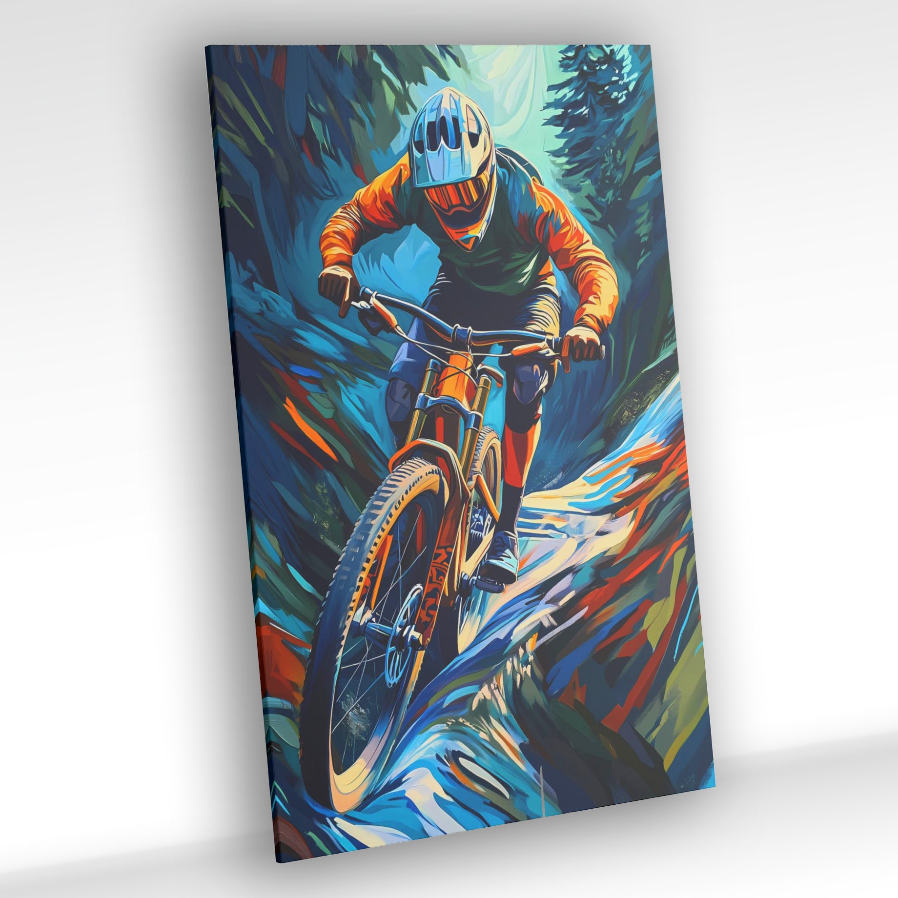 "Love Shred Dirt" Mountain Bike Canvas – Dynamic Adventure Art – Bike Party Shirts